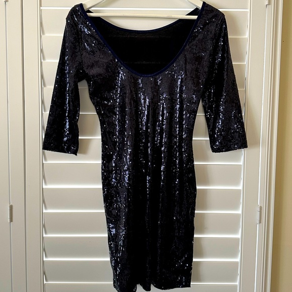 2B Bebe | Dresses | Midnight Blue Sequin Dress | Poshmark